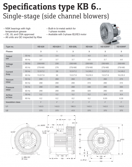 KLEEblower - Side Channel Blower - KB-6.. Series - Multi Industrial ...